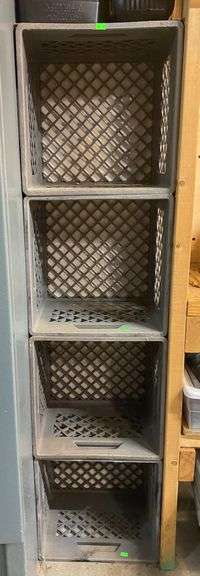 Stackable Plastic Storage Crates with Mesh Design - Metzger Property ...