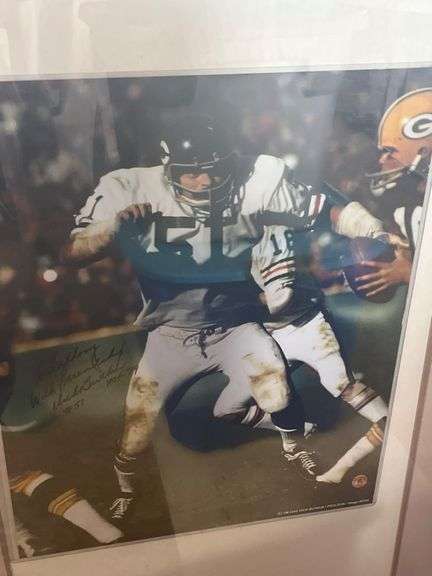 Framed Autographed Football Print Featuring Player #51 (25×39 ...