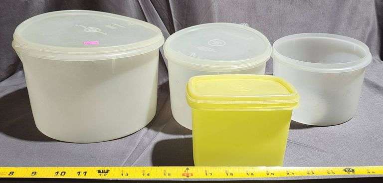 Set of Four Tupperware Storage Containers with Lids - Metzger Property ...