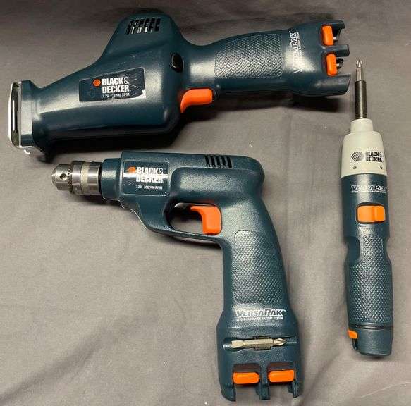 Set of Three Black & Decker VersaPak Cordless Power Tools - Metzger ...