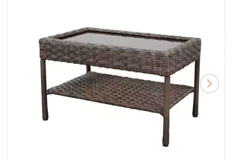 StyleWell Mix and Match Brown Rectangular Resin Wicker Outdoor Coffee ...