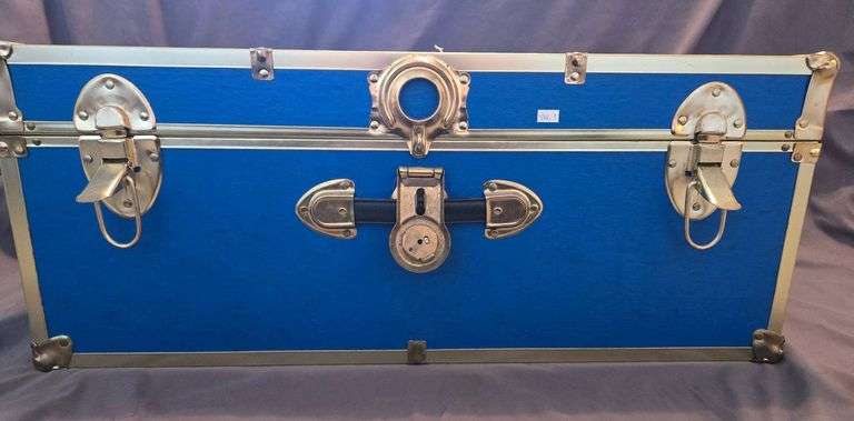 Seward Blue Trunk with Key - Metzger Property Services, LLC