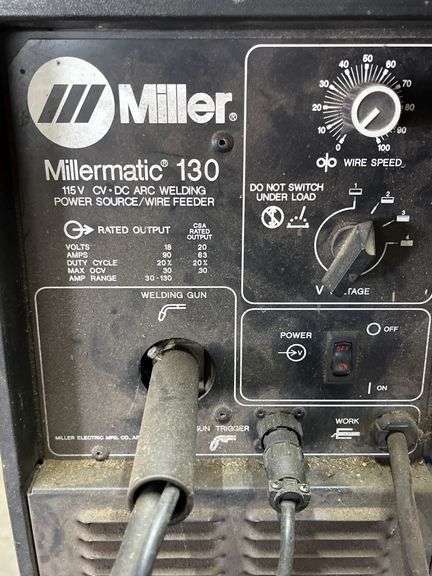Miller Millermatic 130 Welding Machine with Gas Cylinder and Gauges ...