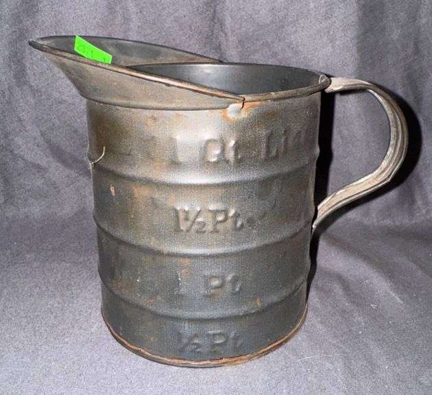 Metal Measuring Pitcher Stamped ‘For Household Use’ - Metzger Property ...