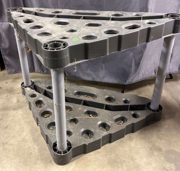 Stackable Plastic Storage Rack with Triangular Design 32x18x21 ...