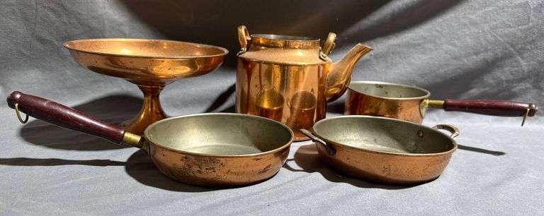 Set of Copper Cookware and Tableware Items - Metzger Property Services, LLC