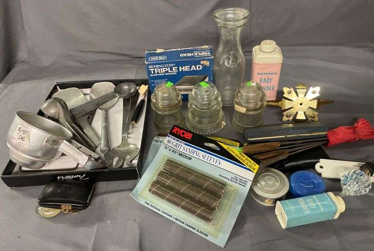 Household and Utility Items with Kitchen Tools, Shaving Kit and ...