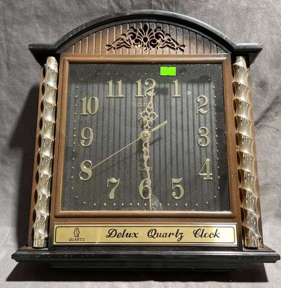 Elixa Deluxe Quartz Clock With Glass Columns and Ornate Details ...
