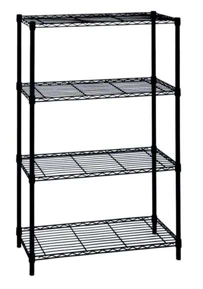 HDX 4-Tier Steel Wire Shelving Unit in Black (36 in. W x 54 in. H x 14 ...