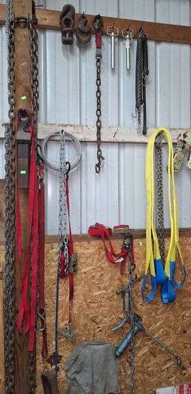 Chains, Straps, Hooks and Rigging Equipment Assortment - Metzger Property Services, LLC