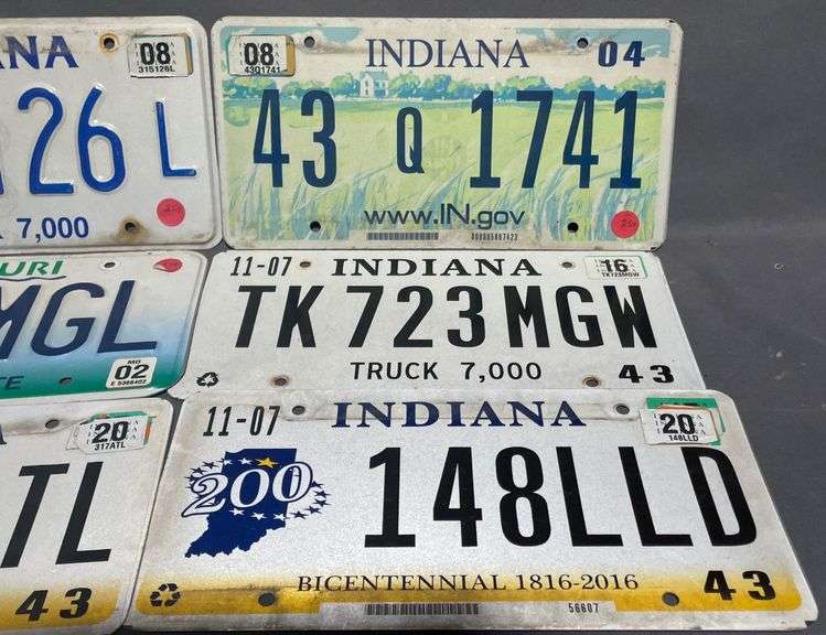 6 Indiana & Missouri License Plates - Metzger Property Services, LLC