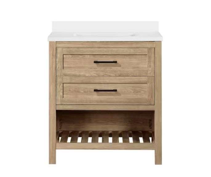Home Decorators Collection Autumn 30 in. Single Sink Weathered Tan Bath ...