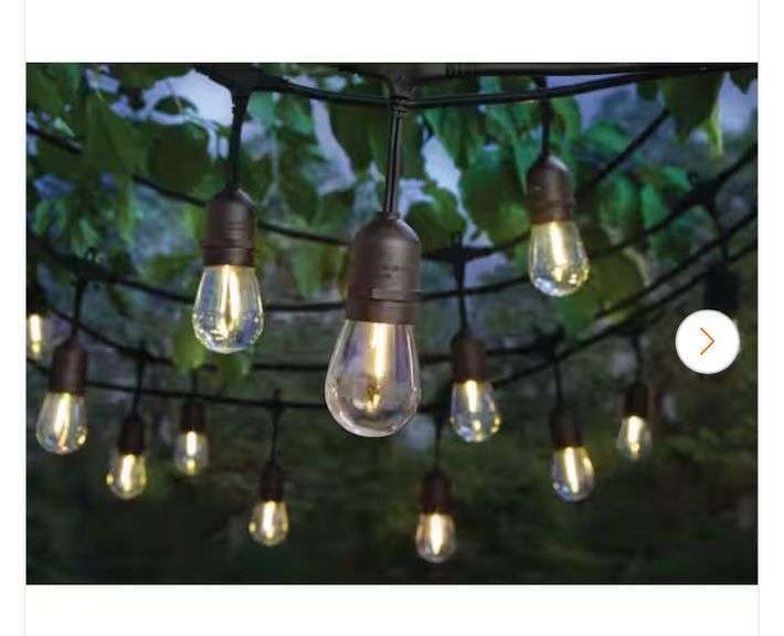 Hampton Bay 24-Light 48 ft. Plug-in Indoor/Outdoor Edison String Light ...