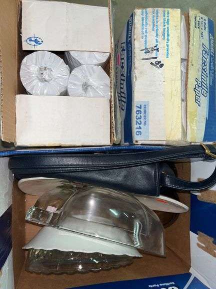 Glass Dishware, Ceramic Tray, Black Handbag and Thermal Paper Rolls ...