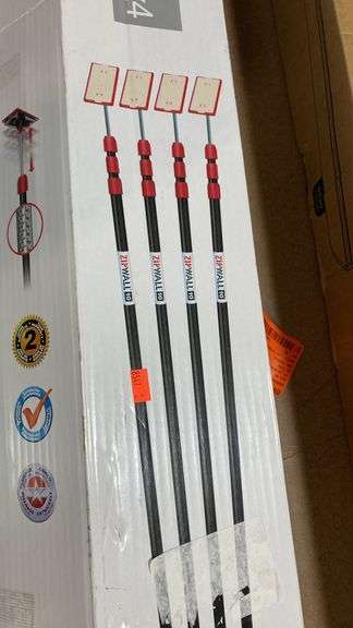 ZP4 Contains 4 10 ft. Steel Spring Loaded Poles 4-Heads, 4-Plates, 4 ...