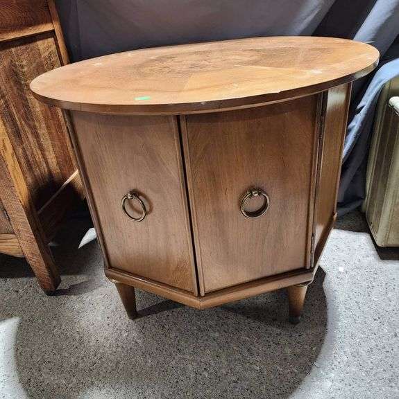 Hexagonal Side Table with Hinged Double Doors - Metzger Property ...
