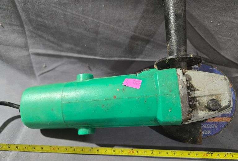 Electric Angle Grinder with Green Casing and Handle - Metzger Property ...