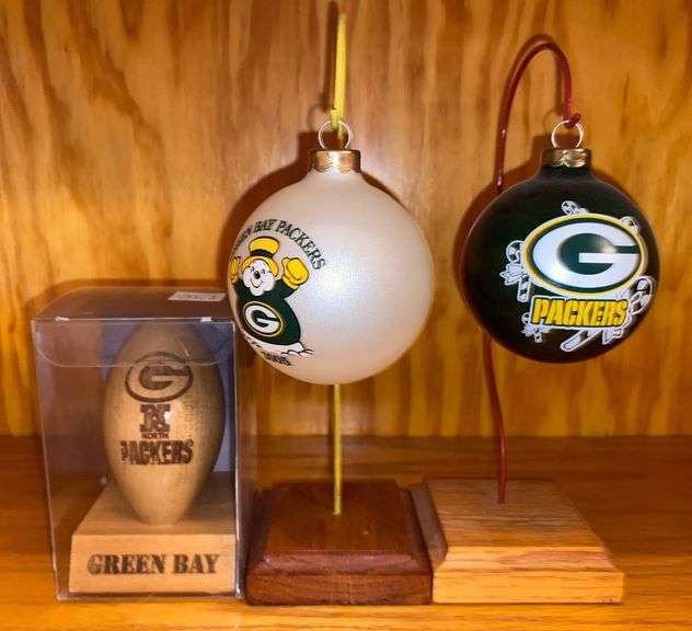 Green Bay Packers Football Ornaments and Display Stands - Metzger ...