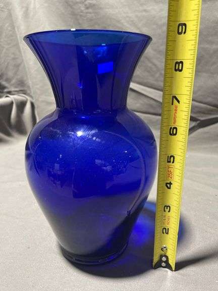Cobalt Blue Glass Vase with Flared Rim - Metzger Property Services, LLC