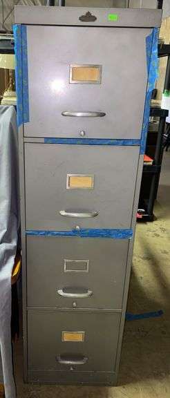 Metal Four-Drawer Filing Cabinet with Label Holders - Metzger Property ...