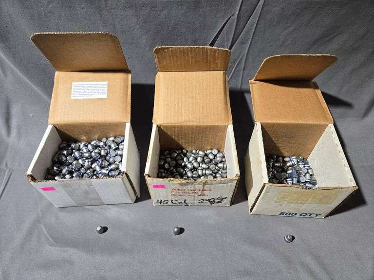 Three Partial Boxes of .45 Caliber Lead Bullets - Metzger Property ...