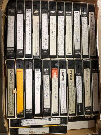 VHS Tape Assortment with Handwritten Labels - Metzger Property Services ...