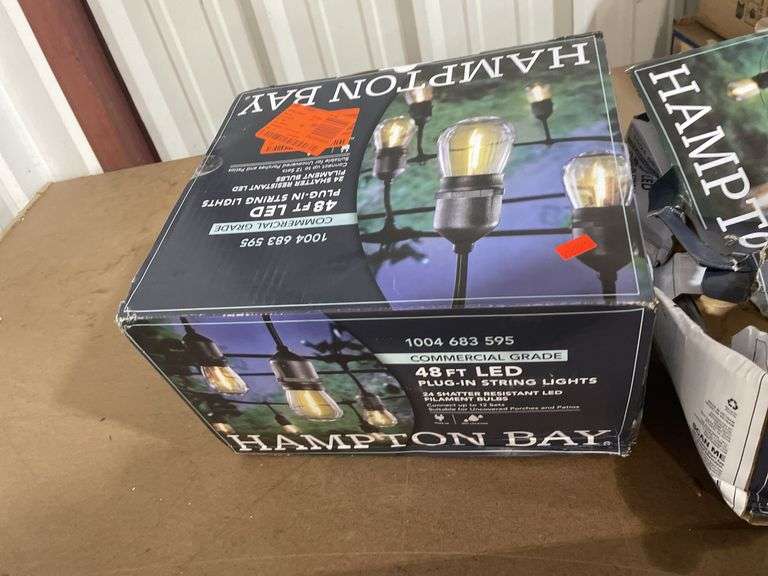 Hampton Bay 24-Light 48 ft. Plug-in Indoor/Outdoor Edison String Light ...