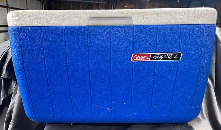 Coleman PolyLite 48-Quart Cooler, Blue with Hinged Lid - Metzger ...
