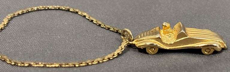 Gold Plated Monopoly Car Token Necklace - Metzger Property Services, LLC
