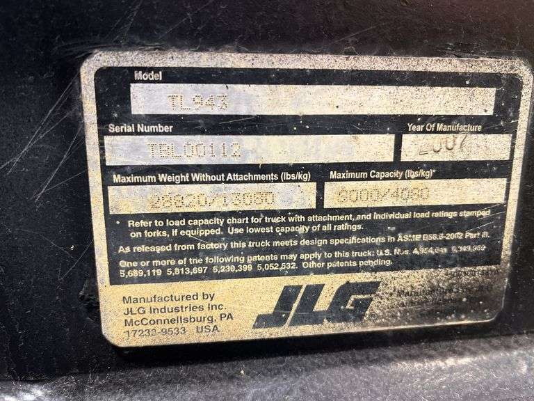 2007 CAT TL943 Telehandler, Fleet Maintained, Runs and Operates, 3325 ...