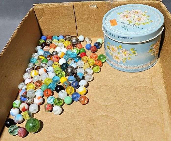 Marble Assortment in “Spicy Apple Blossom Body Powder” Tin - Metzger ...