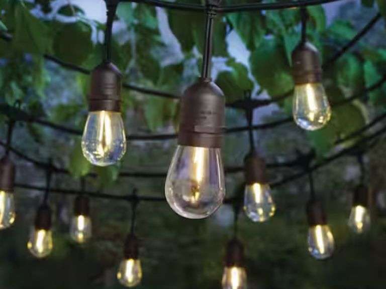 Hampton Bay 24-Light 48 ft. Plug-in Indoor/Outdoor Edison String Light ...