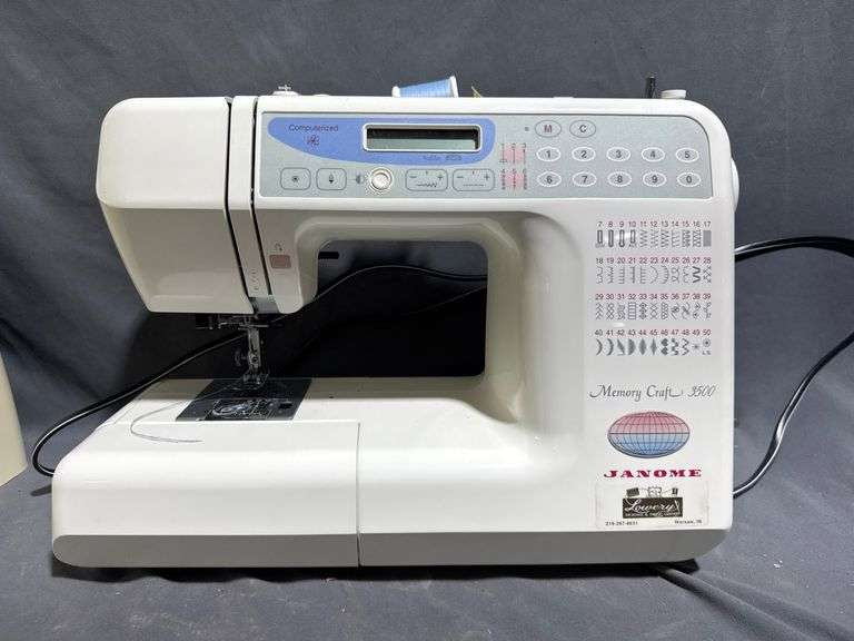 Janome Memory Craft 3500 Sewing Machine with Power Cord - Metzger ...