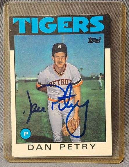 1985 Topps Dan Petry Baseball Card Signed in Blue Ink - Metzger ...