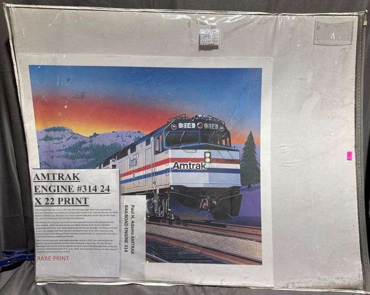 Amtrak Engine #314 24×22 Print by Paul H. Adams - Metzger Property ...