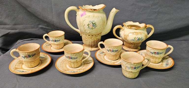 Maruhon Ware Hand-Painted Tea Set with Floral Motifs, Made in Japan ...