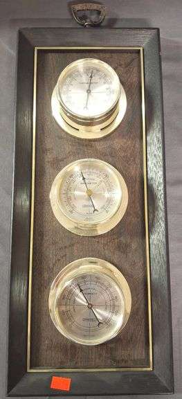 Springfield Wall-Mounted Weather Station With Thermometer, Barometer ...