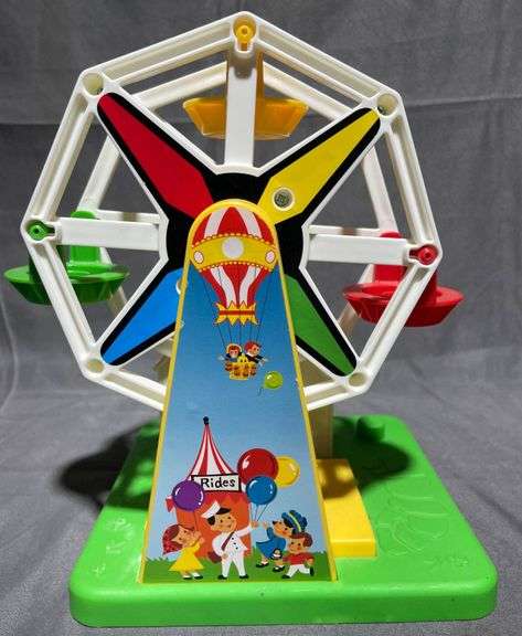 Fisher-Price Music Box Ferris Wheel Toy with Turn Knob and Bright ...