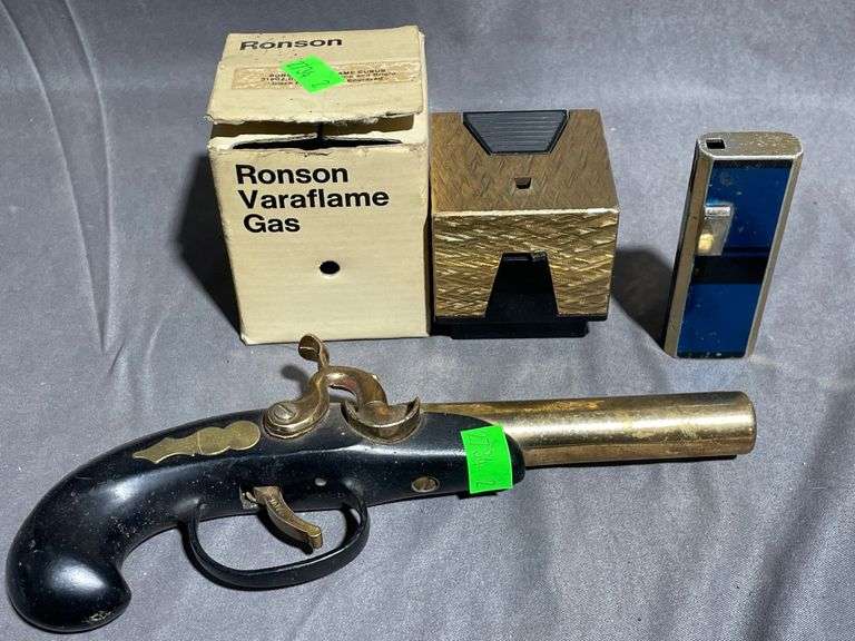 Ronson Varaflame Gas Refill Box, Lighter, and Pistol-Shaped Lighter ...