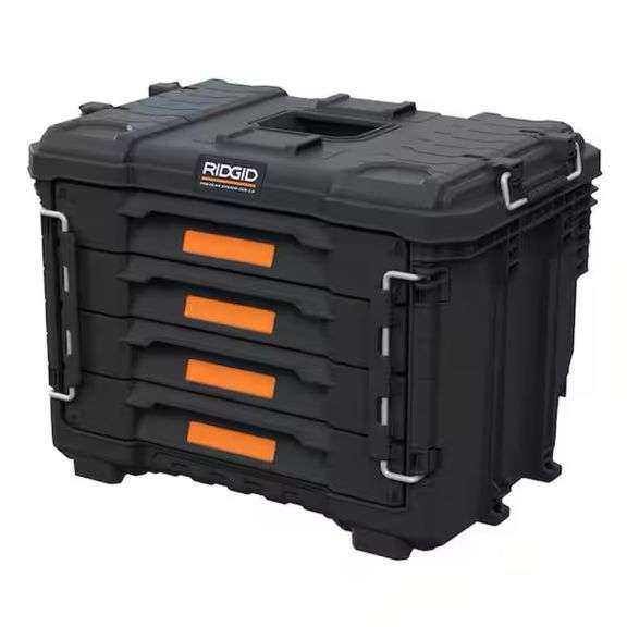 Ridgid 2.0 Pro Gear System 22 in. XL 4 Drawers Modular Tool Box Storage ...