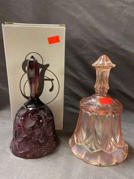 2 - Glass Hand Bells with Embossed and Iridescent Finishes - Metzger ...