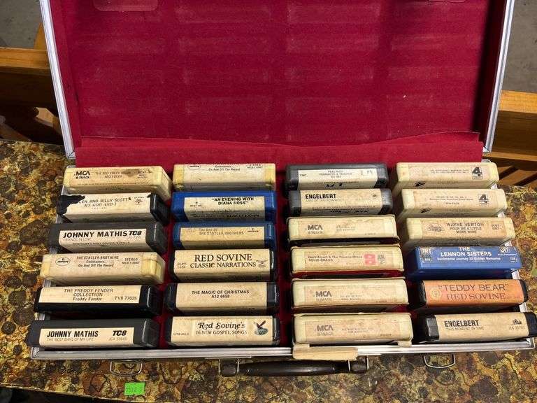 Set of 24 Pre-Recorded 8-Track Tapes with Carrying Case - Metzger ...