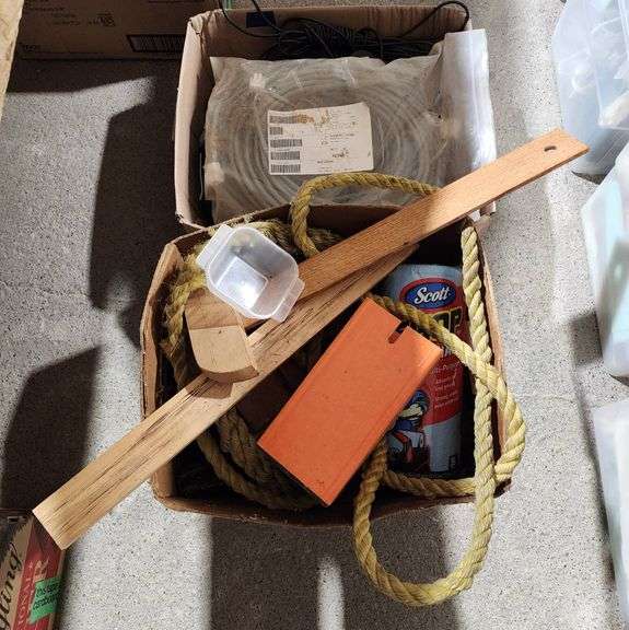 Tools, Cords, and Ropes in Cardboard Boxes - Metzger Property Services, LLC