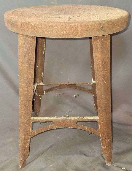 Rustic Metal Milking Stool with Round Seat, 15×11 Inches - Metzger ...