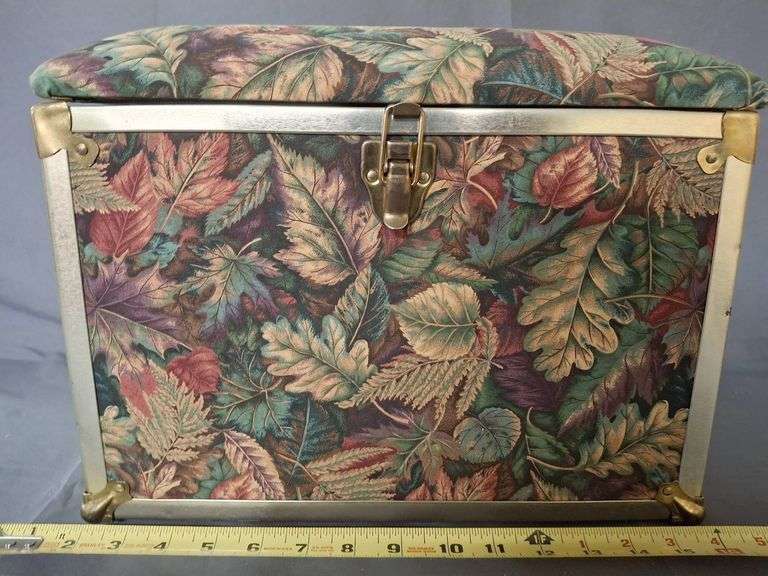 Locking Fabric-Covered Storage Box with Sewing Supplies - Metzger ...