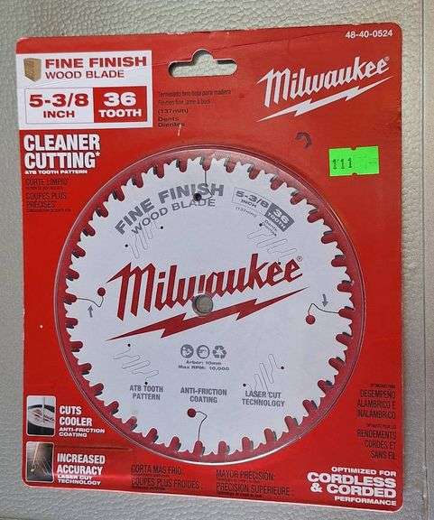 Milwaukee 3-3/8 Inch 36-Tooth Fine Finish Circular Saw Blade - Metzger ...