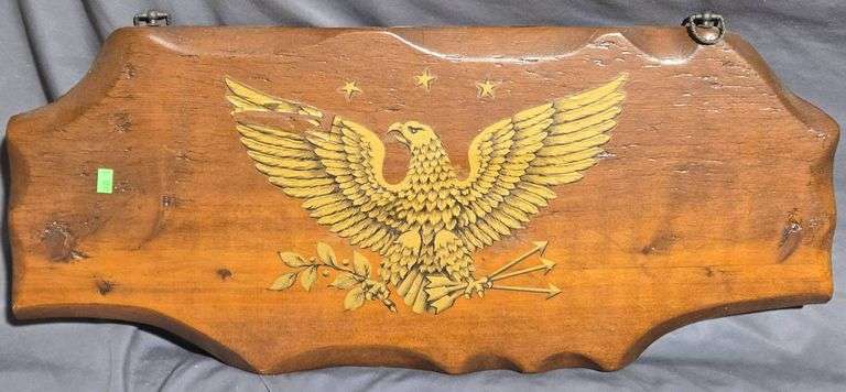 Wall Plaque Featuring Embossed Eagle Design with Hooks - Metzger ...