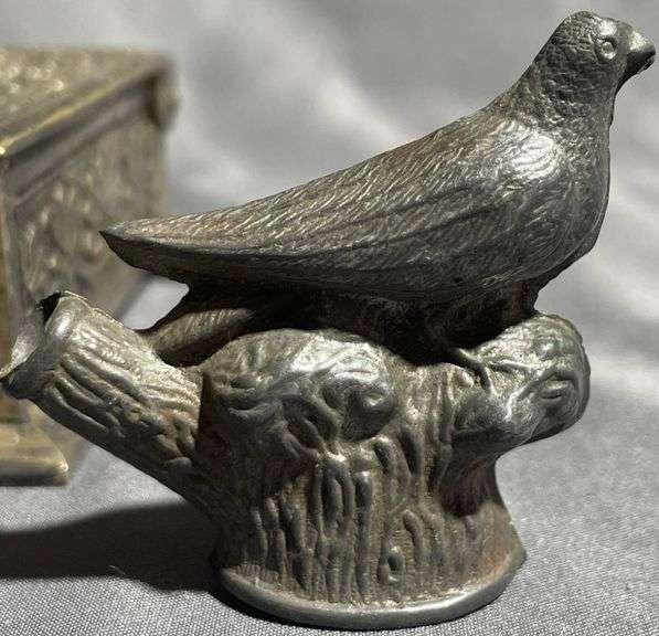 Decorative Metal Box, Compass, and Bird Figurine - Metzger Property ...