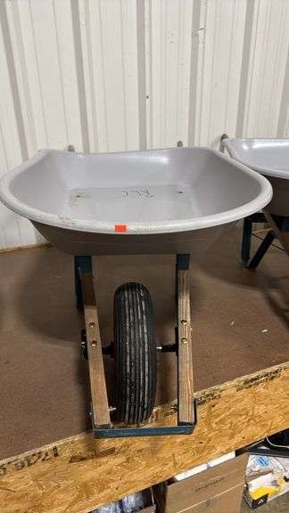 Anvil 4 cu. ft. Poly Wheelbarrow with a Pneumatic Tire has damage ...