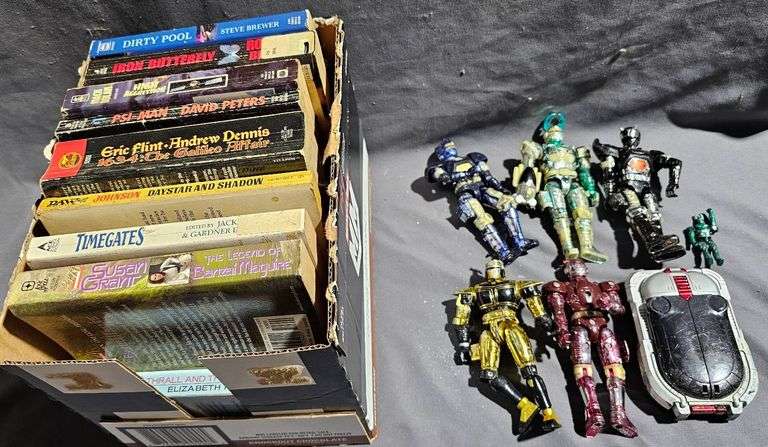 1996 Bandai Action Figures and Assorted Sci-Fi/Fantasy Paperback Books ...